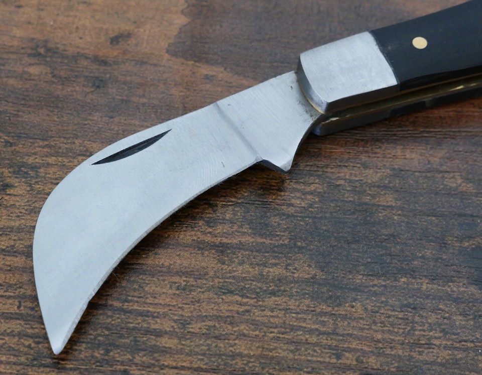 Mini Hawkbill Pocket Knife Wood Handle Vintage Style OG Small 3 Inches ...