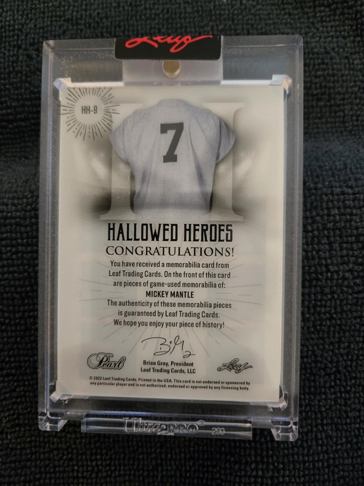 2022 Leaf Pearl Mickey Mantle #2/4 Hallowed Heroes | eBay