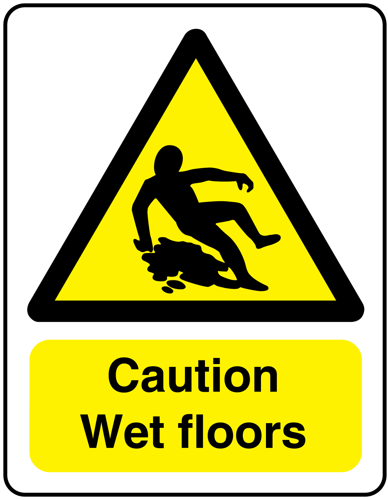 Yellow Warning safety signs, caution, slip, trip etc Vinyl wall ...