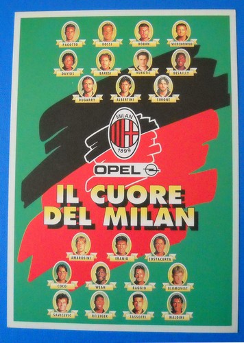 CARTOLINA UFFICIALE CALCIO - IL CUORE DEL MILAN 1996/97 - MILAN-ROMA | eBay