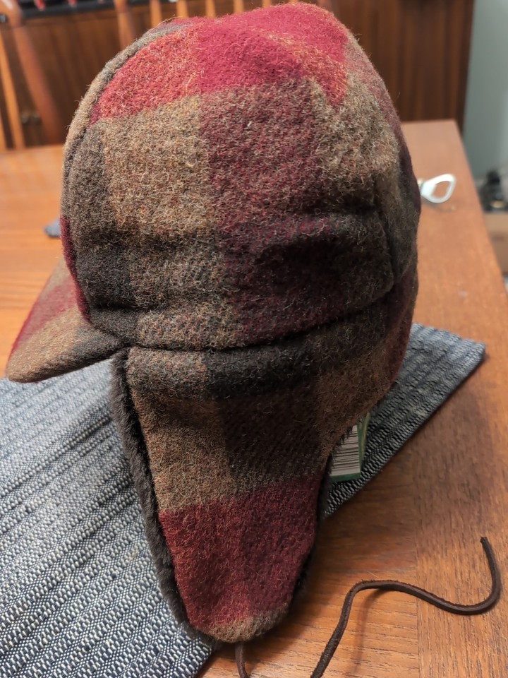 Vintage Large Selfter Associates USA Duck Hunting Plaid Hat Ear Muffs ...