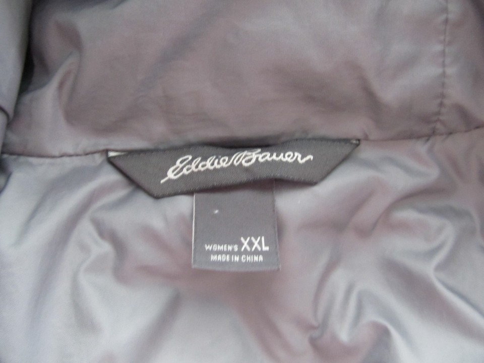 Eddie Bauer EB650 Down Filled Black Hooded Long Packable Puffer Coat ...