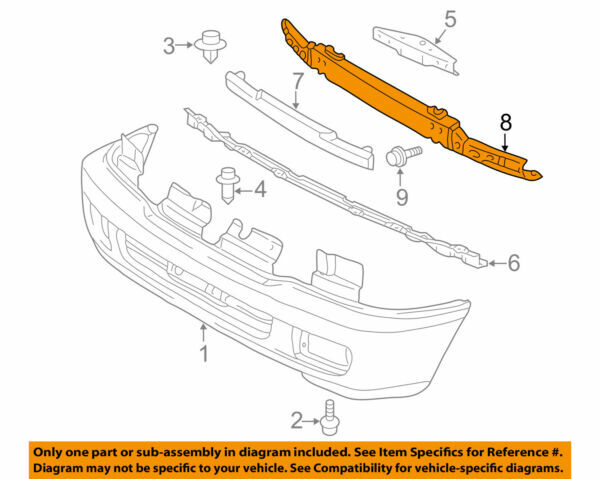 52110-60010 Toyota Reinforcement sub-assy, front bumper 5211060010, New ...