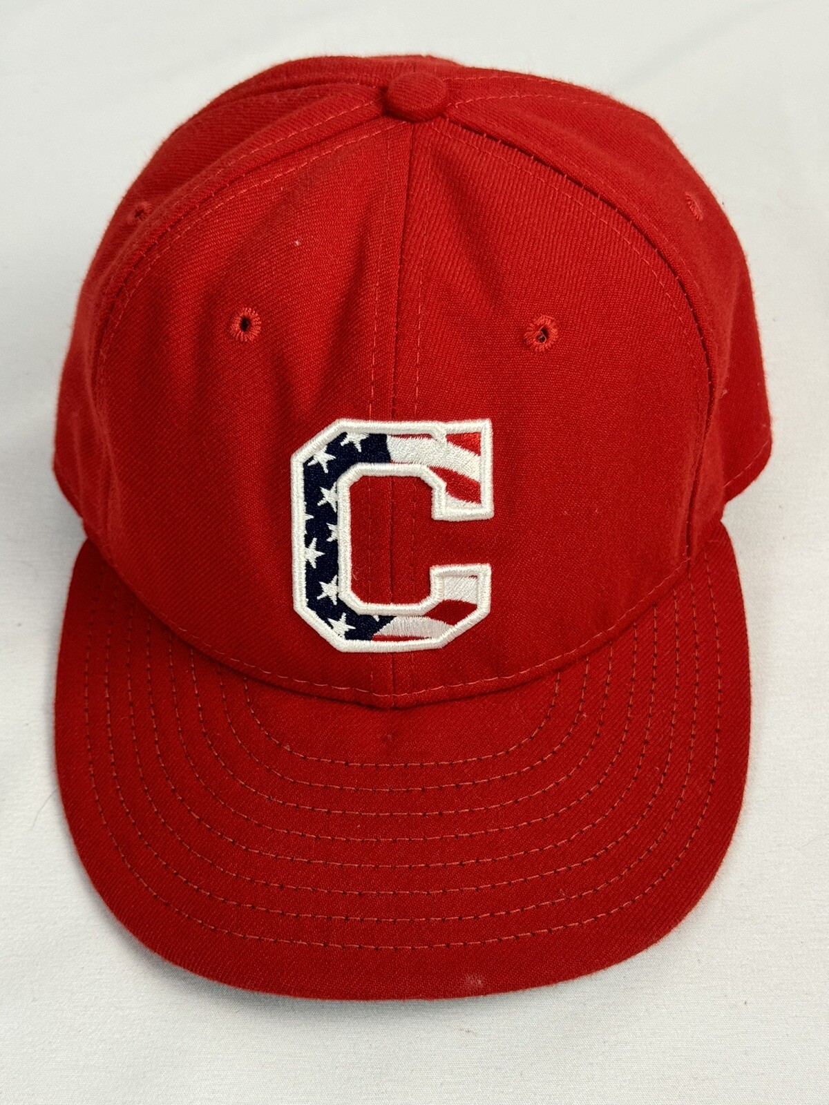 Cleveland Indians Baseball Cap Mens Fitted 7 Red Patriotic MLB Cap USA ...