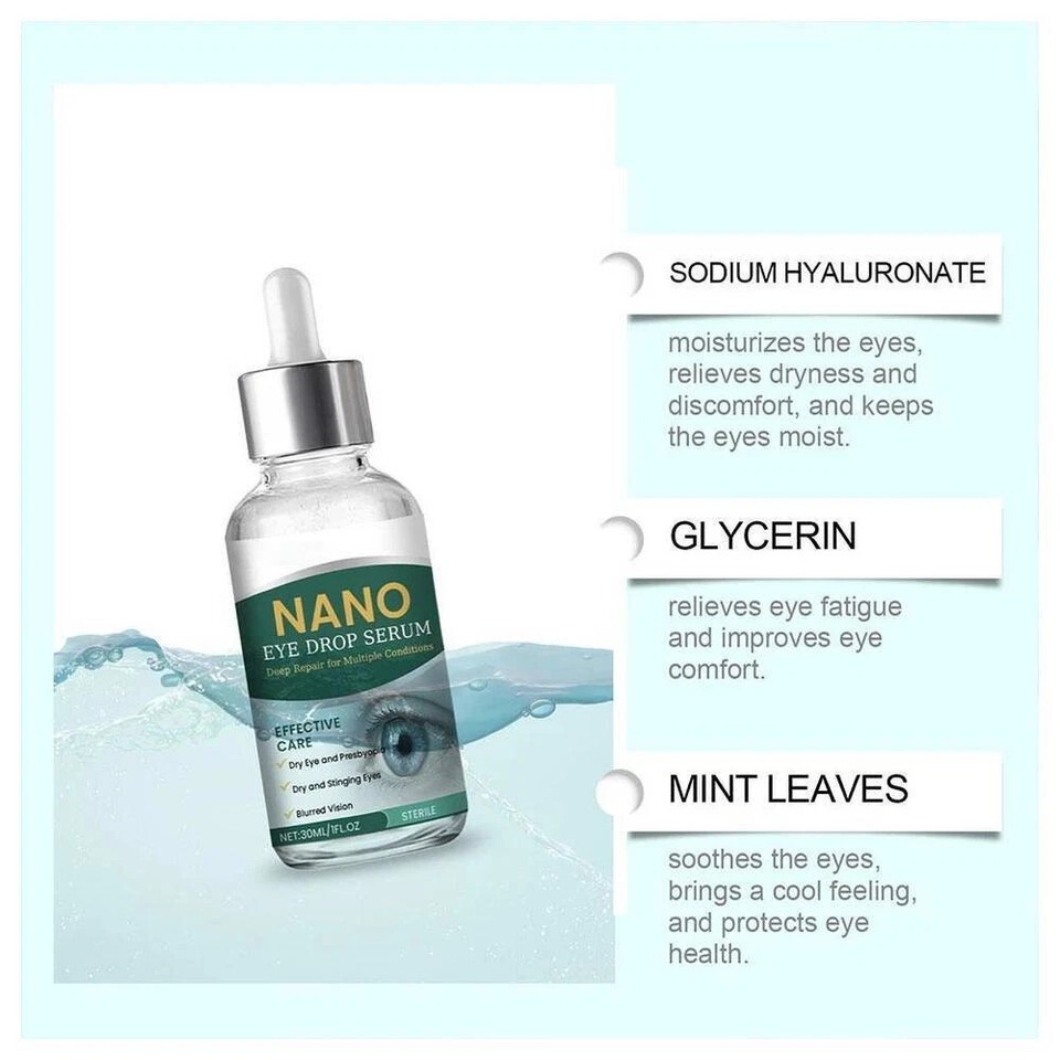 Nano Eye Drops Serum, Natural Nano Lubricant Eye Drops for Dry Eye ...