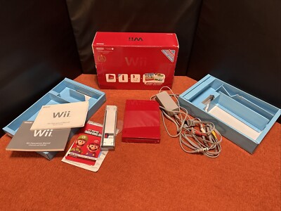Nintendo Wii Red 25th Anniversary ORIGINAL BOX Tested No Games ...