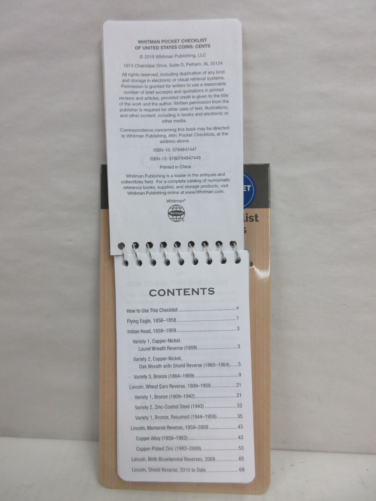 Whitman Guide Book Pocket Size Checklist of United States Coins Cents ...
