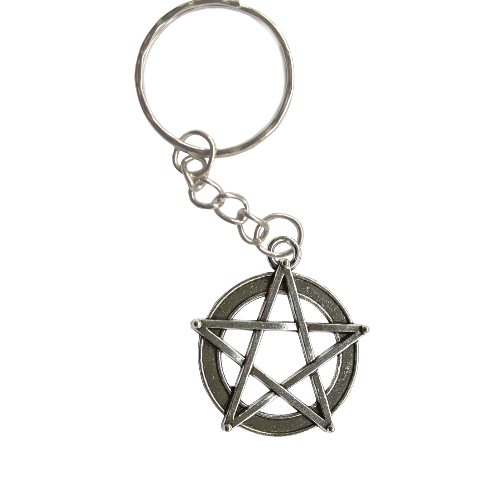 Pentacle Keychain Gothic Pagan Keyring Satan Goth Pentagram Wiccan ...