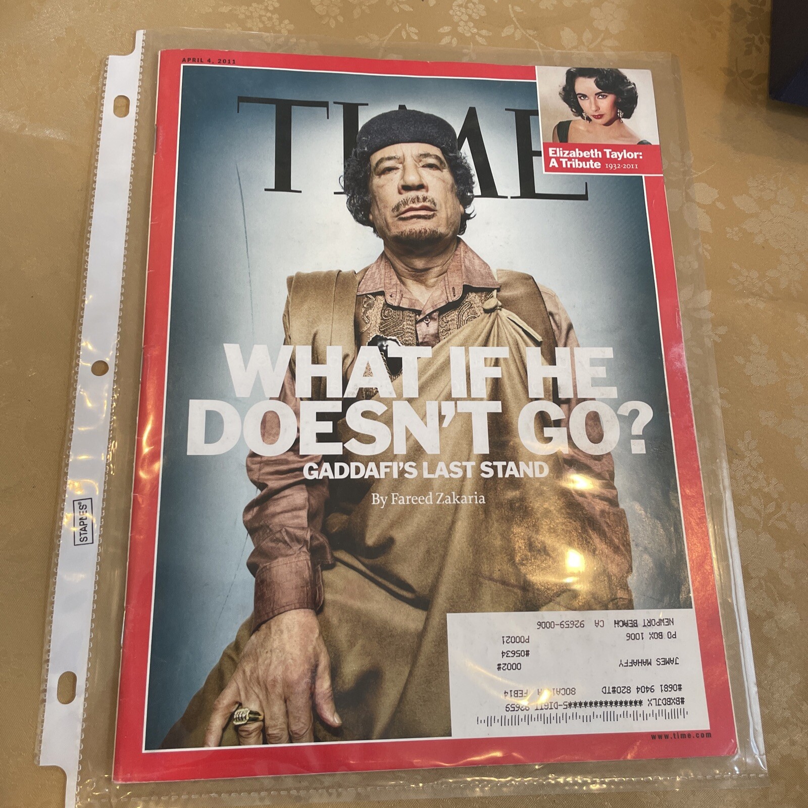 Time Magazine April 4, 2011 Gaddafi's Last Stand | eBay