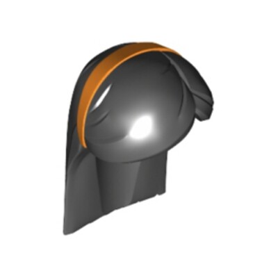 LEGO - Minifigure, Hair Long Straight with Orange Headband Pattern ...