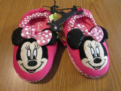 New Disney Girls Minnie Mouse Pink Slippers Size 11/12 NWT!!! | eBay