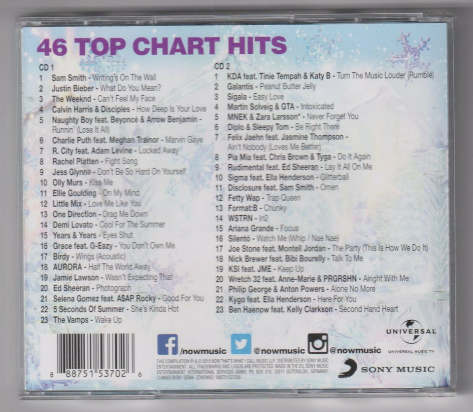 Various - Now That's What I Call Music! 92 CD (2015) Audio Quality ...