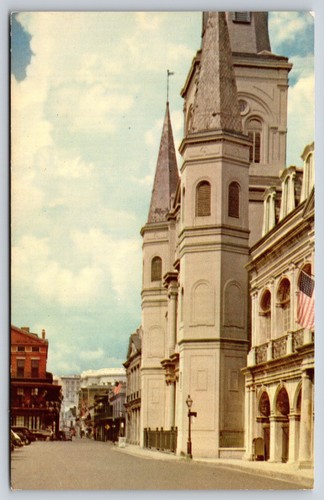 New Orleans Louisiana~Spires Of St Louis Cathedral @ Jackson Square~Vtg ...