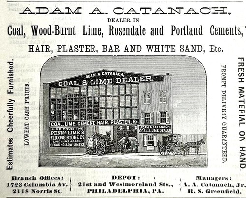 1887 Adam A Catanach Coal Wood Burnt Rosendale Portland Cement 3.5 ...