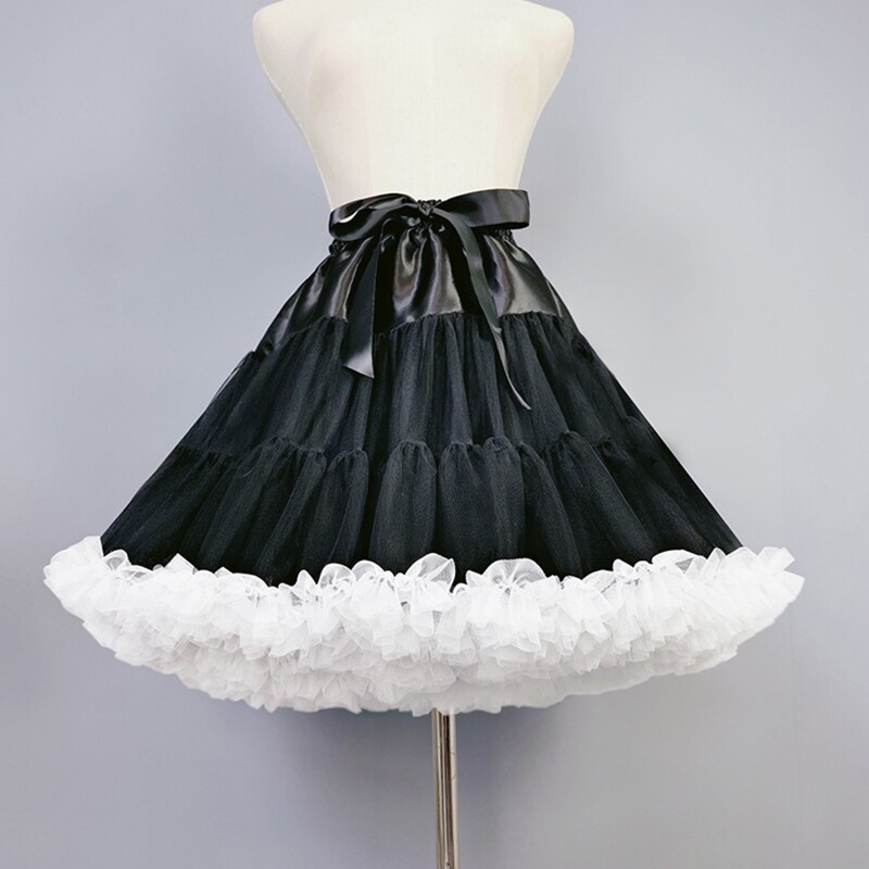 A-line Petticoat Crinoline Slips Wedding Accessories Black Tutu Skirt ...