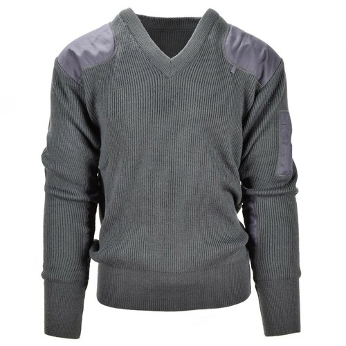 Original Italian army commando pullover Jumper grey wool V-neck sweater ...
