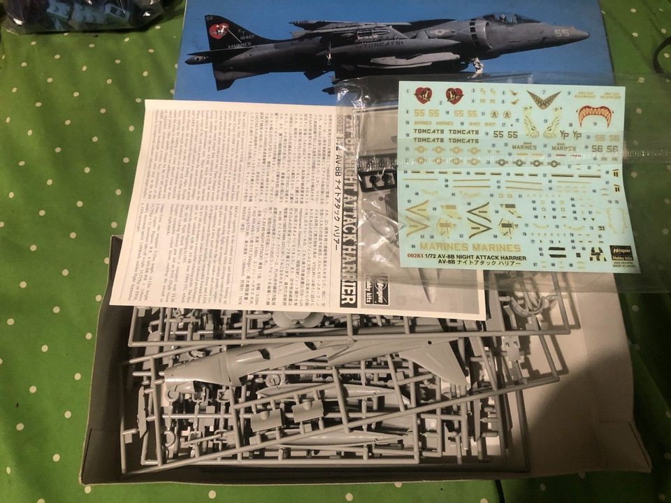 Hasegawa AV-8B Night Attack Harrier model kit 1/72 scale new open box ...
