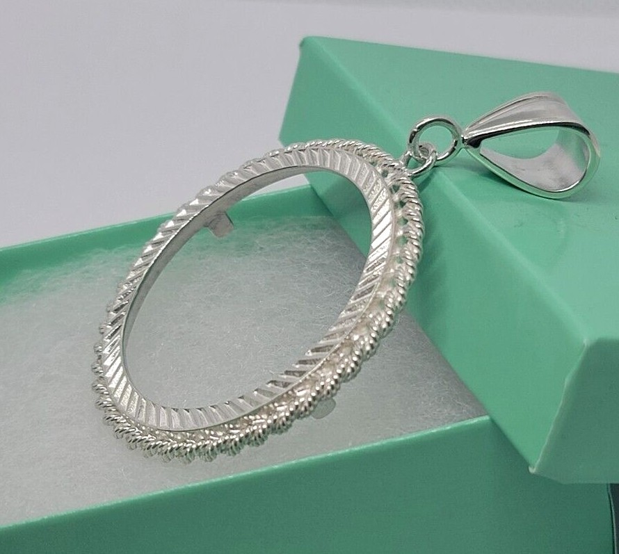 925 Sterling Silver Coin Bezel 37mm Centenario 50 Peso Replica ...