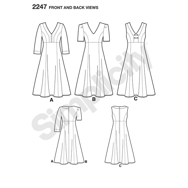 Dress Fit Simplicity Pattern 2247 Sizes Misses 10-18 for sale online | eBay
