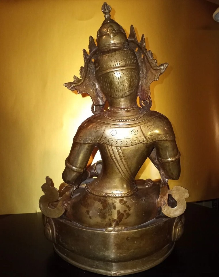 Stunning Vajrasttva Seated Buddha Cast Brass Statue- Tibetan The Roof ...