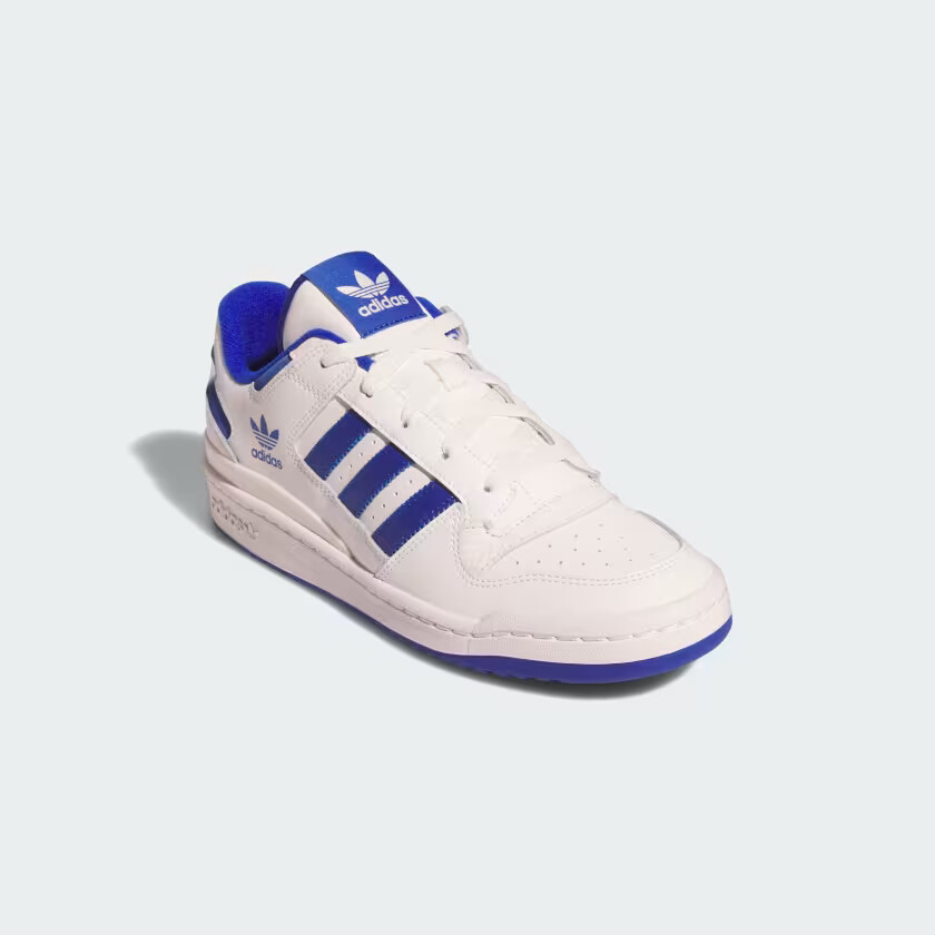 adidas Originals Forum Low CL Trainers in White and Dark Blue Limited ...