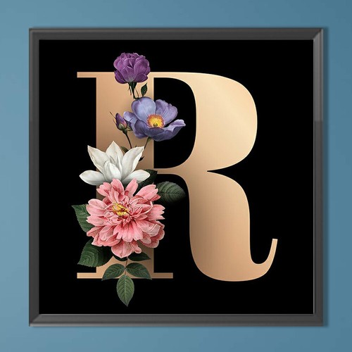 5D DIY Diamond Painting Letter R Full Round Drill Mosaic Picture (B2874 ...