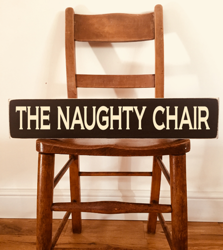 Naughty Chair sign corner kids behavior stair vintage wooden plaque ...