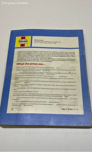 VTG Haynes MGB 1962 Thru 1978 Roadster & GT Coupe Owners Workshop ...