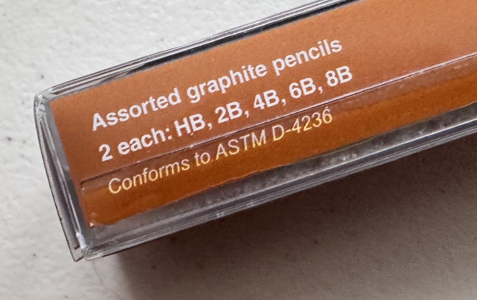 10 High Quality Graphite Stick Drawing Pencils (2 each: HB, 2B, 4B, 6B ...