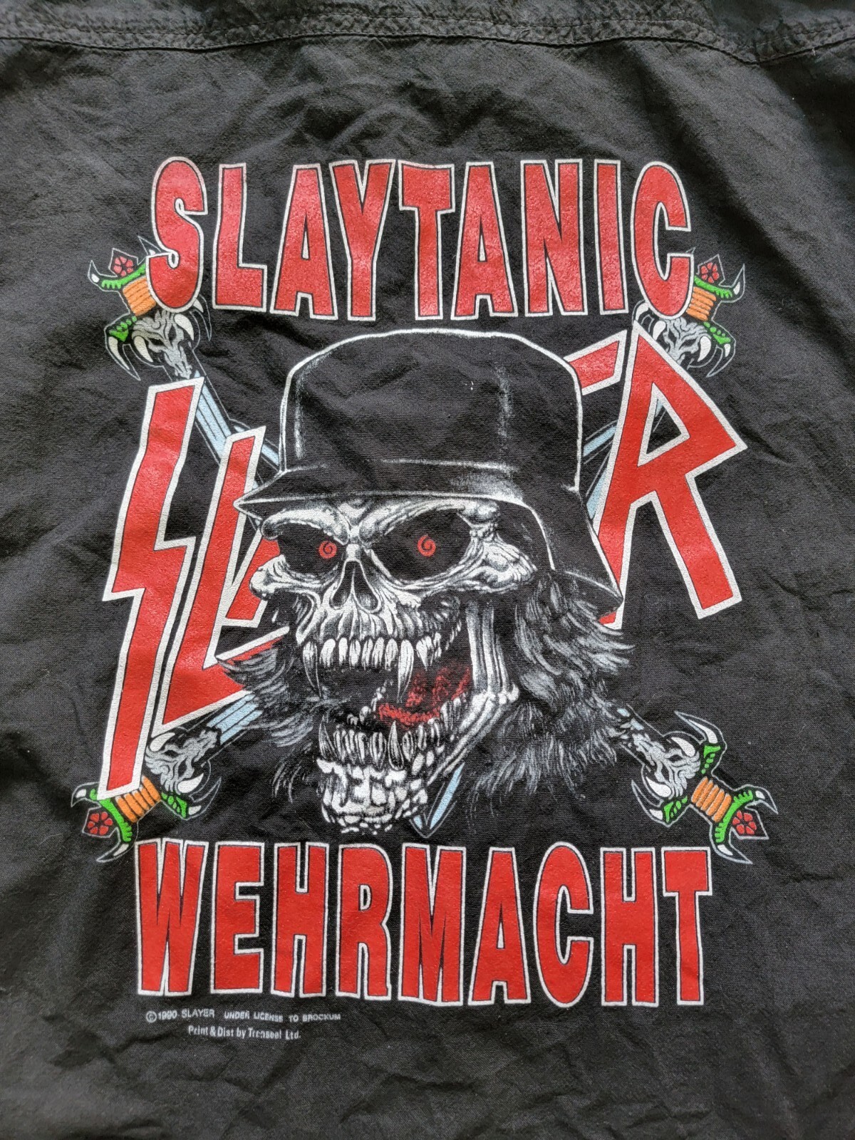 Vintage 1990 Slayer Slaytanic Wehrmacht Black Shirt B… - Gem