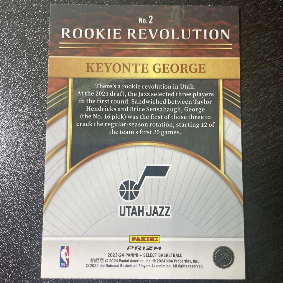 Keyonte George 2023-24 Select Rookie Revolution Silver Prizm RC #2 Jazz ...