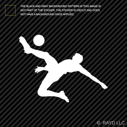 Mens Soccer Sticker Die Cut Decal european football bicycle kick boy | eBay
