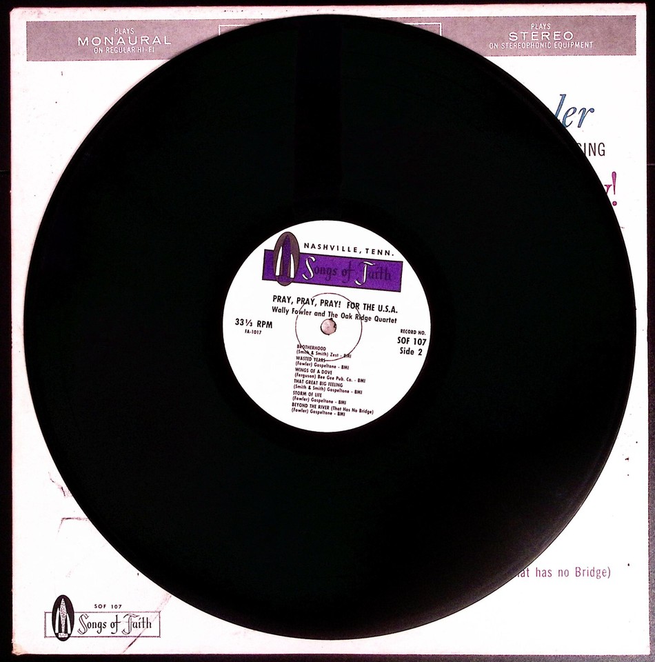 WALLY FOWLER OAK RIDGE QUARTET PRAY PRAY PRAY! FOR THE U.S.A. VINYL LP ...