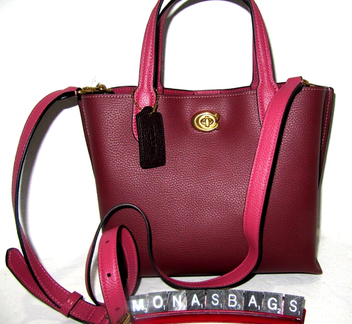 COACH C8561 Willow Tote 24 Chalk White Colorblock Bag Leather Japan ...