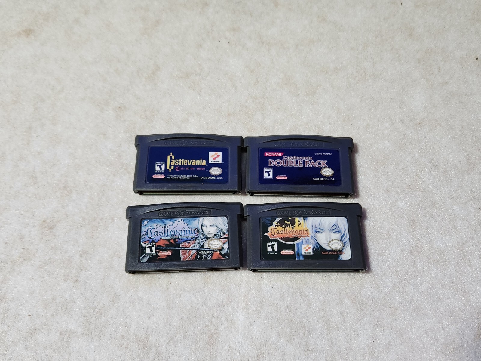 Castlevania GBA Aria / Double Pack cart only(Nintendo Gameboy Advance ...