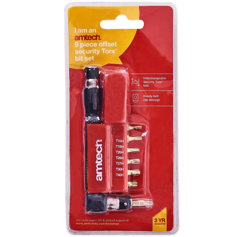 9Pc OFFSET TORX BIT SET Straight 90° Angle Driver Tamper Proof Screw ...