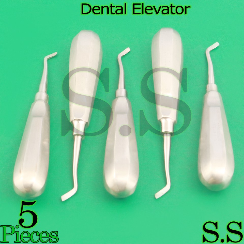 5 DENTAL TOOTH SURGERY LEFT FLAT POINTED ELEVATOR #190 DENTAL ...