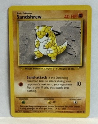 Pokémon TCG Sandshrew Base Set, Unlimited Common Card 62/102 | eBay