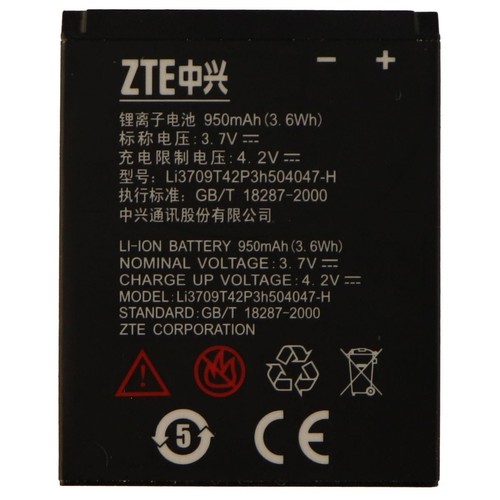 ZTE LI3709T42P3H504047-H 3.7v Lithium Ion Battery for ZTE Rio - Black ...