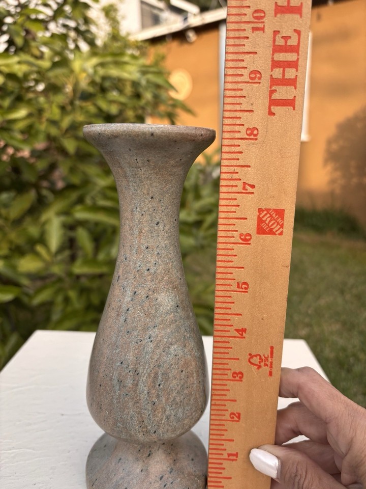 Marble Vase Natural Stone Brown/gray Swirl Heavy 8’’ tall Vase 2.72 Lbs ...