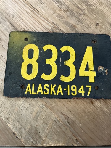 1947 Alaska License Plate · Post World War II fiberboard issue | eBay