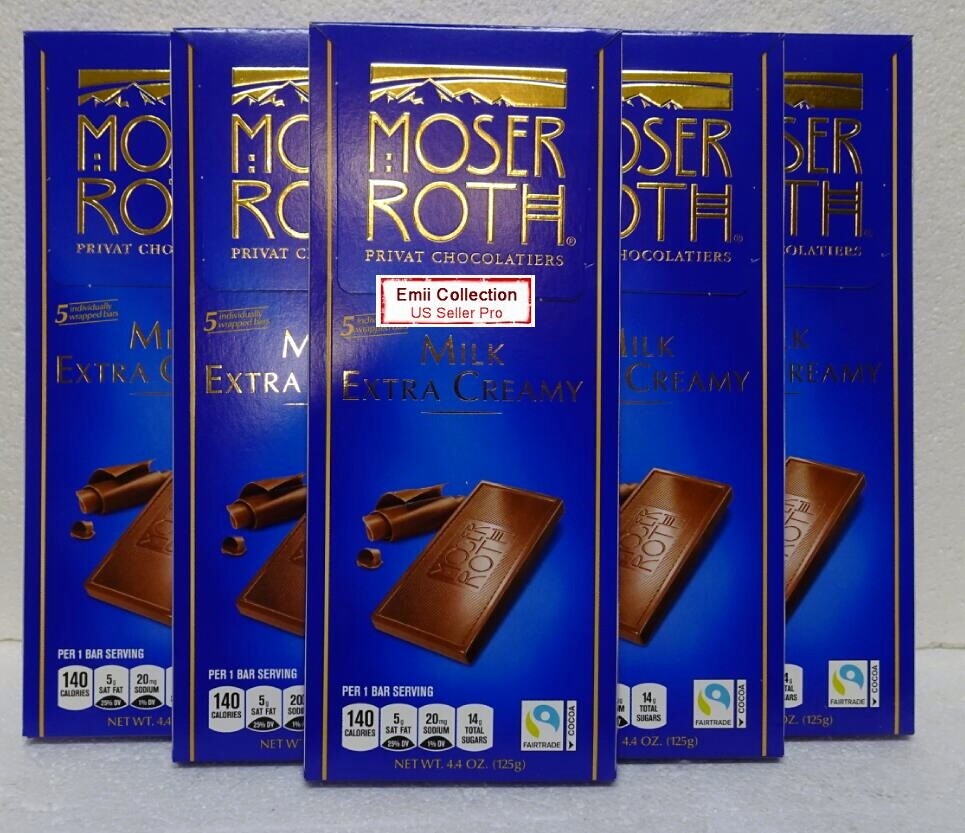 Moser Roth Privat German Chocolate Milk Extra Creamy 4.4oz 125g Bundle ...