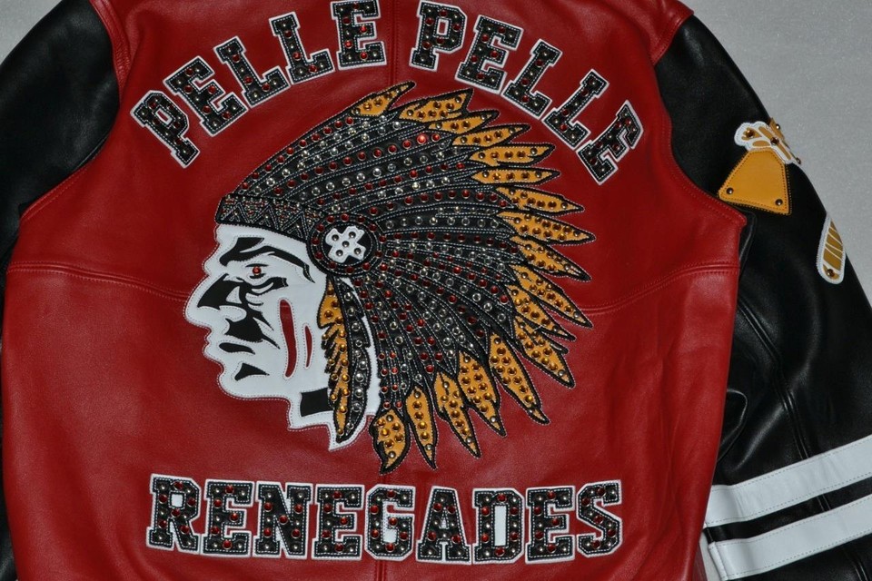 Pelle Pelle Men's LEATHER Renegades Jacket BLACK RED NEW All Sizes | eBay