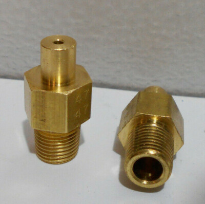 Lot of 10 Brass Orifice Plug Fittings 1/8 NPT Hole Size 2mm / .08" #47 ...
