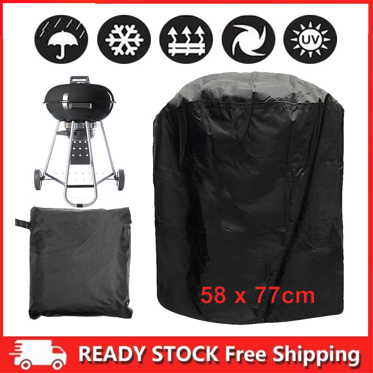 30" Waterproof Kettle Grill Cover Charcoal Barbecue BBQ Patio Fire Pit ...