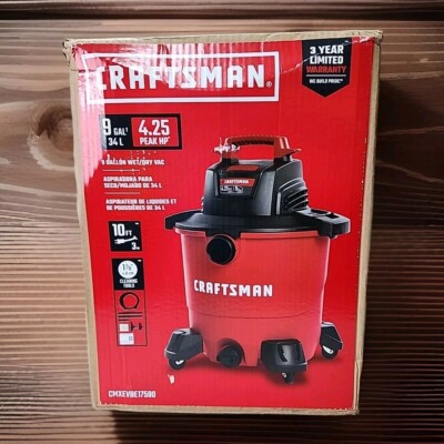 new ~ CRAFTSMAN 9 gal Corded Wet/Dry Vacuum 8.3 amps 120 V 4.25 HP ...