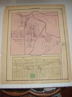Original 1873 Map of Gordon, Pa Locustdale, Pa Butler Twp. Schuylkill ...