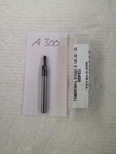 TITAN 10-32 CARBIDE THREADMILL. TC84009. 3 FL .120" DIA. ALTIN. USA ...