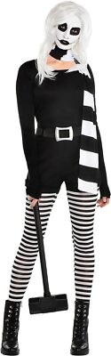 Alice Psycho Scary Clown Mime Suit Yourself Fancy Dress Halloween Adult ...