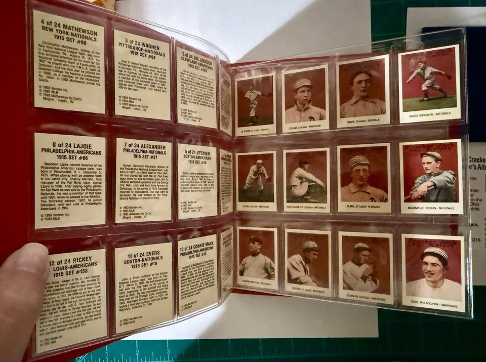 Vintage 1993 Cracker Jack Mini Baseball Cards Players w/ Binder & Book ...